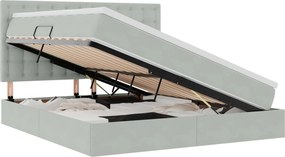 Postel s úložným prostorem a matrací Světle šedá 160 x 200 cm 3372159