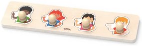 Dřevěná vkládačka s úchyty Viga 44536 barvy pleti