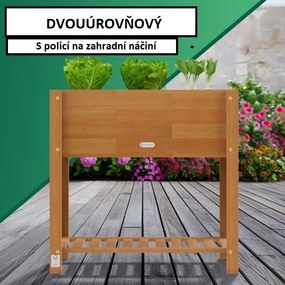 Casaria Vyvýšený květináč venkovní z akátového dřeva, 70 x 30 x 75 cm 109890
