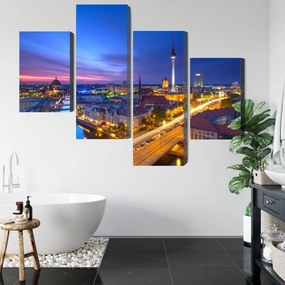 Vícedílný obraz Berlínské Panorama Při Západu Slunce Nedostatek Nedostatek Plátno Canvas 240x150