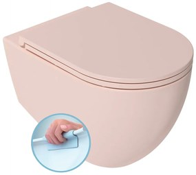 Isvea Isvea, INFINITY závěsná WC mísa, Rimless, 36,5x53cm, růžová Salmon, 10NF02004-2S