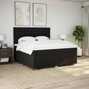 Box spring postel s matrací černá 200x200 cm textil 3291791
