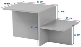 Designový konferenční stolek Olivette 80 cm šedý