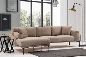 Designová rohová sedačka Pallavi 255 cm hnědá - levá