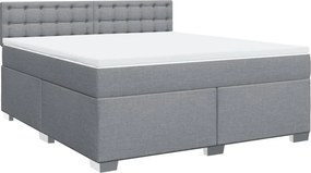 Box spring postel s matrací světle šedá 180 x 200 cm textil 3288281