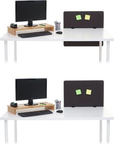 Akustický panel na stůl HWC-G75 - dvoustěnná látka/textil - 60x65cm - hnědo-šedá