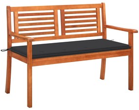 2místná zahradní lavice s poduškou 120 cm masivní eukalyptus 3060969