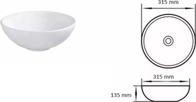 Gamma Doxa, umyvadlo na desku 315x315x135 mm, bílá lesklá, GMA-UC-DOXA