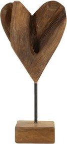 Dřevěná dekorace Heart 35 cm hnědá