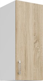 SARA | horní skříňka 30 G-72 1F policová | 40 cm | bílá/dub sonoma