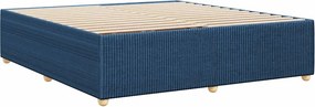 Rám postele bez matrace modrý 200 x 200 cm textil 3284969