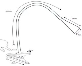 Lucide 18256/03/30 - LED Stmívatelná stolní lampa s klipem ZOZY LED/4W/230V