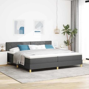 Postel s boxspringem s polštářem Tmavě šedá 200 x 200 cm textil 3339022