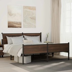 Kovový rám postele bez matrace hnědý dub 180 x 200 cm 3301415