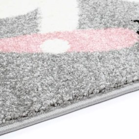 C.city Dětský koberec králíček s deštníkem šedá různé velikosti Rozměr: 160x225cm