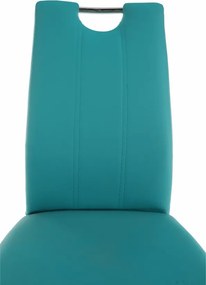 Jídelní židle, ekokůže petrolejová / chrom, OLIVA NEW