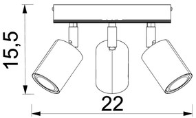 Bodové svítidlo TULON 3xGU10/8W/230V bílá/dub
