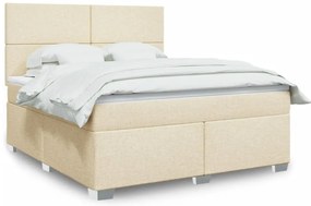 Box spring postel s matrací krémová 180x200 cm textil 3290565