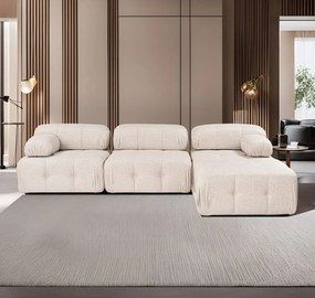Hanah Home Čtyřmístná pohovka s pufem DOBLO světle hnědá 315 cm