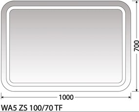 INTEDOOR zrcadlo s LED osvětlením WA5 ZS 100/70 TF