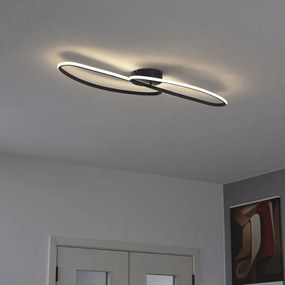 Designové stropní svítidlo černé 100 cm vč. LED 3-krokové stmívatelné 2-světelné - Pepe