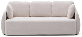 Krémová žinylková rozkládací pohovka 225 cm Laira – Kave Home