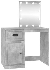vidaXL Toaletní stolek s LED betonově šedý 90 x 50 x 132,5 cm