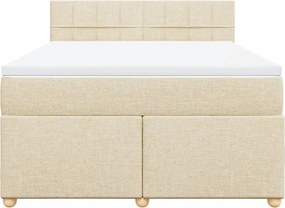 Box spring postel s matrací krémová 140x200 cm textil 3289008