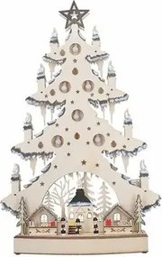 Solight 1V282 LED dřevěný vánoční stromek s dekoracemi / 23x LED / 2x