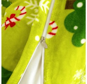 Mikroplyšové povlečení CHRISTMAS TREE zelené Rozměr povlečení: 2 ks 70 x 90 cm | 200 x 220 cm