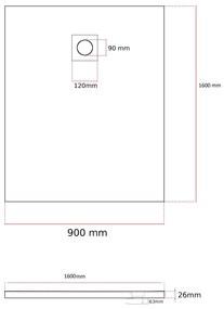 Gamma Erga Oldaf, SMC obdélníková sprchová vanička 160 x 90 cm, bílá matná, ERG-GMA-OL-90160