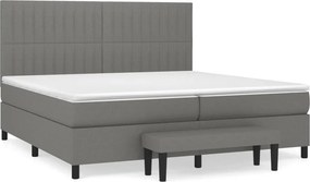 Box spring postel s matrací tmavě šedá 200x200 cm textil 3136782