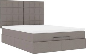 Osmanský rám postele s matrací taupe 140x190cm textil 3314007