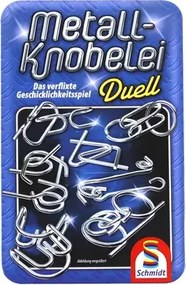 SCHMIDT Sada kovových hlavolamů Duell v plechové krabičce / Hlavolam /