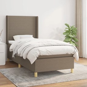 Box spring postel s matrací taupe 90x200 cm textil
