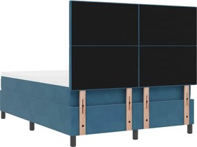 Postel s boxspringem s čelo Tmavě modrá 140 x 200 cm samet 3339840