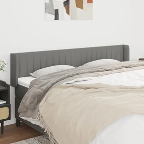 Čelo postele typu ušák tmavě šedé 163x16x78/88 cm textil 3119013