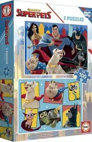 EDUCA Puzzle DC Liga supermazlíčků / 2x100 dílků / od 6 let