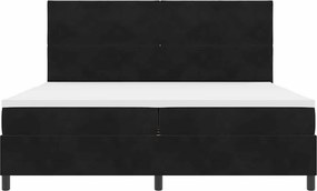 Postel s boxspringem s čelo Černý 200 x 200 cm samet 3339922