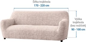 Bielastické potahy GRAFITI NOVÉ béžové trojkřeslo (š. 170 - 220 cm)
