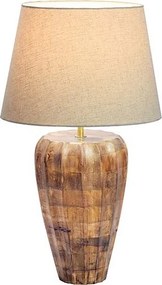 Designová stolní lampa Desmond 65 cm béžová / hnědé mango