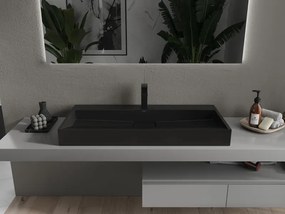 Mexen Ava, umyvadlo na desku z konglomerátu 1/O 100 x 46 cm, černá matná, 23011071
