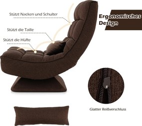Costway 360° otočné podlahové křeslo s opěradlem a bederním polštářem Lazy Sofa