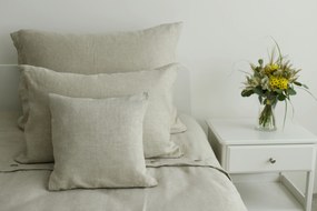 Nelly Lněný povlak na polštář - oatmeal Rozměr: 50/50 CM ZIP