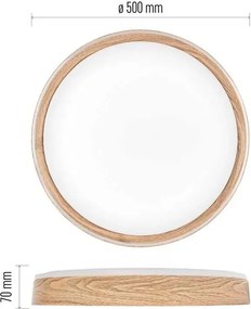 EMOS Stropní LED svítidlo ILVI s dekorem dřeva 500mm 45W CCT s DO ZM5161