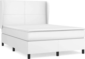 Box spring postel s matrací bílá 140x200 cm umělá kůže 3128914