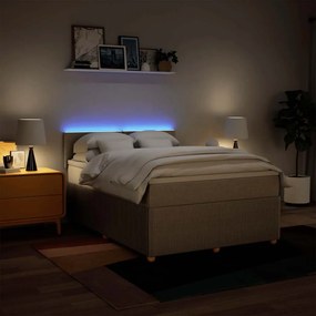 Box spring postel s matrací krémová 140x200 cm textil 3289777