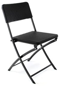 Garthen 71906 Sada závěsný stůl a 2 židle ratanového vzhledu, černá