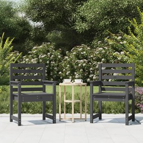Zahradní židle 2 ks šedé 60 x 48 x 91 cm masivní borové dřevo