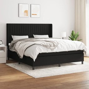 Box spring postel s matrací černá 180x200 cm textil 3131611